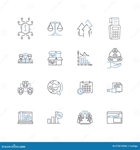 Marketing Development Line Icons Collection Strategy Analytics Campaigns Branding