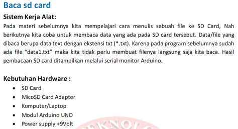 Proyek Arduino Ke 11 Baca Sd Card ~ Arduino Projek