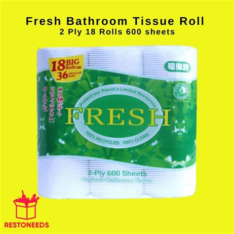 Fresh Bathroom Tissue Roll Ply Rolls Sheets Lazada PH
