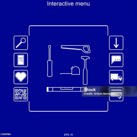 Gambar Vektor Menu Interaktif Alat Pembelian Di Menu Multifungsi Dengan