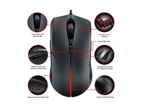Asus Rog Strix Evolve Aura Rgb Usb Wired Optical Ergonomic Ambidextrous
