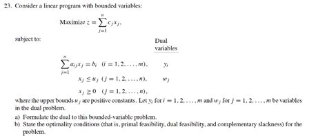 Solved Consider A Linear Program With Bounded Variables Chegg