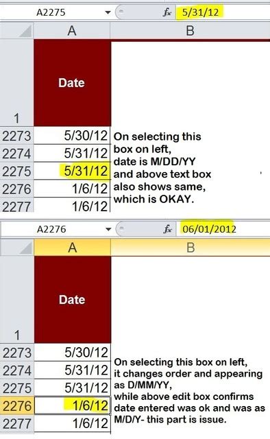 cells are not showing date as per format in excel 2010 super user