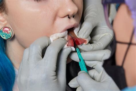 Premium Photo Tongue Splitting Cutting The Tongue One Type Of Modification Of The Human Body