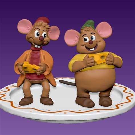 🧀 Gus And Jaq The Mice Eating Cheese From The Plat From Cinderella・ Stl File For 3d Printing・cults