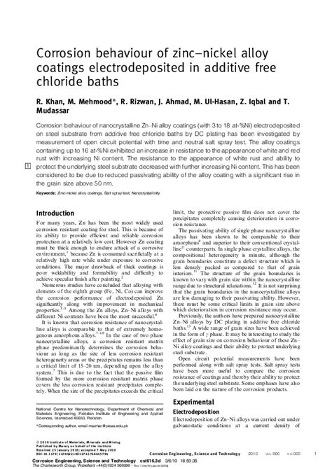 Pdf Multilayered Zn Ni Alloy Coatings For Better Corrosion Protection