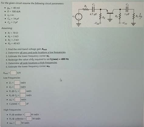 Solved For The Given Circuit Assume The Following Circuit
