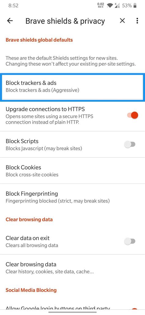 Update `block Trackers And Ads` And `block Cross Site Trackers` Titles To Be Same Similar To Desktop