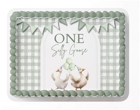 One Silly Goose Birthday Cake Topper Edible Sugar Art