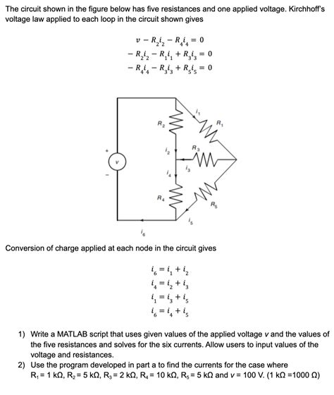 Solved Using Matlab The Circuit Shown In The Figure Below Chegg