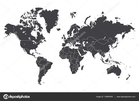 政治的世界地图上孤立的白色背景，矢量图图库矢量图作者：© Klerik78 149995406