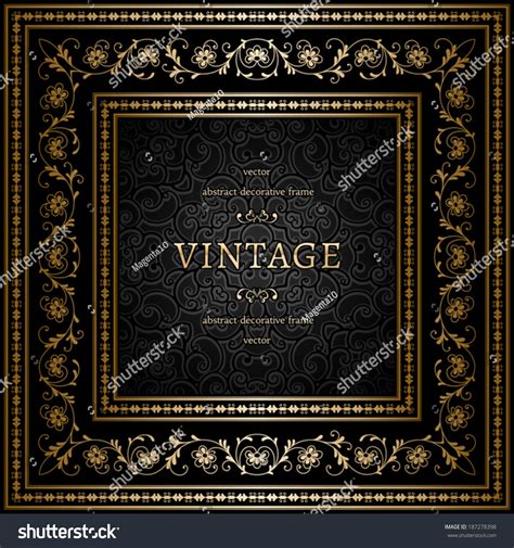 Vintage Gold Background Square Ornamental Frame Stock Vector Royalty Free Shutterstock