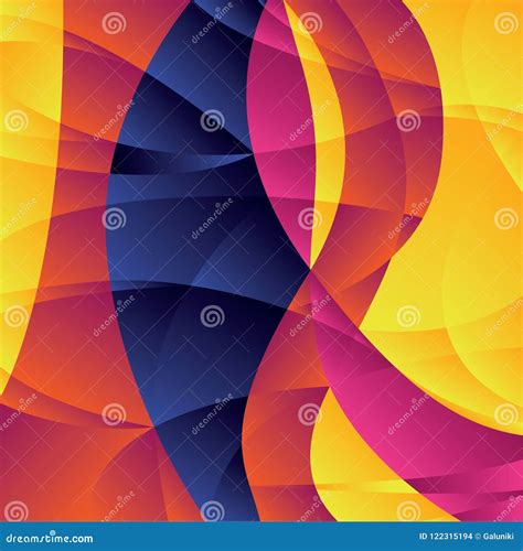 Concept Geometric Colorful Background With Curve Shapes And Grad Stock Illustration