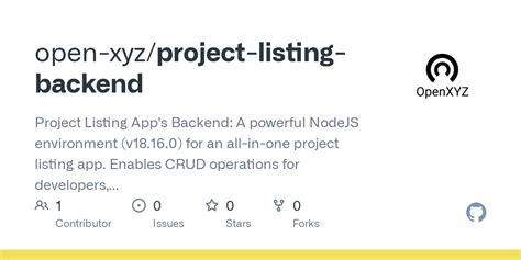 GitHub Open Xyz Project Listing Backend Project Listing App S