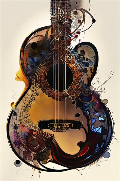 Generative Ai Illustration Of Colorful Abstract Musical Passion Poster