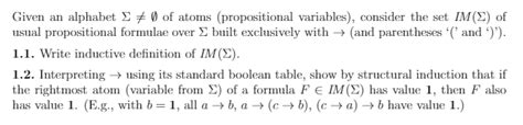 Solved Given An Alphabet 8 Of Atoms Propositional
