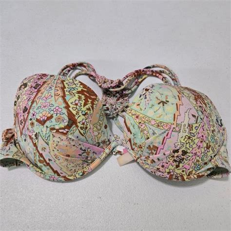 Victoria Secret Women Swimwear 34d Green The Fabulous Padded Underwire