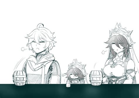 Aether Rosaria And Aether Genshin Impact Drawn By Aepuru Arts