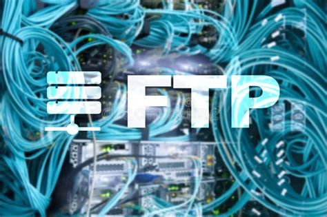 Ftp File Transfer Protocol Network Transfer Data To Server On Supercomputer Background Stock