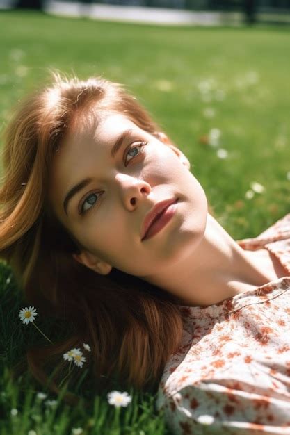 Premium Ai Image Cropped Shot Of A Young Woman Lying On The Grass