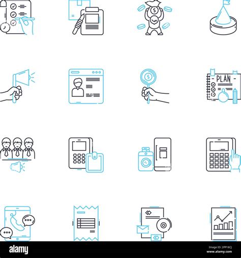Expense Control Linear Icons Set Budgeting Tracking Analysis Cost Cutting Efficiency
