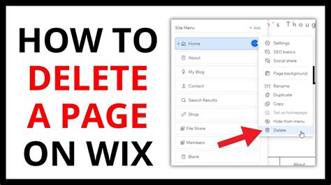 How To Delete A Page On Wix Quick Guide Youtube