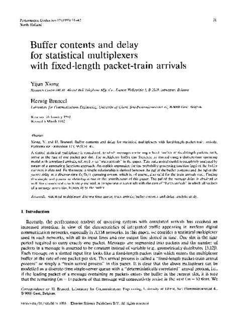 pdf buffer contents and delay for statistical multiplexers with fixed