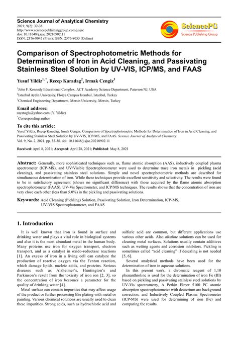 Pdf Comparison Of Spectrophotometric Methods For Determination Of