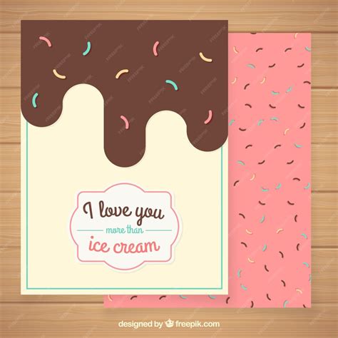 컬러 토핑 아이스크림 카드 무료 벡터