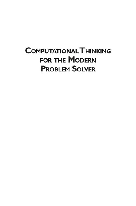 Solution Computational Thinking For The Modern Problem Solver Studypool