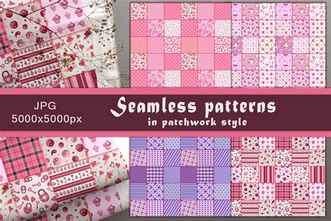 Seamless Patterns in Patchwork Style Graphic by Светлана Зиновьева Creative Fabrica