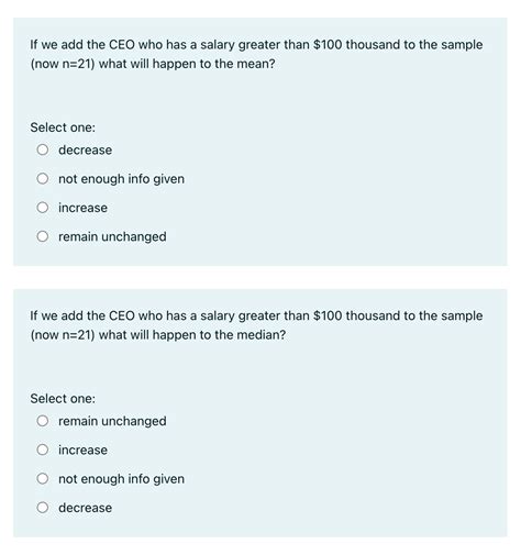 Solved If We Add The Ceo Who Has A Salary Greater Than 100