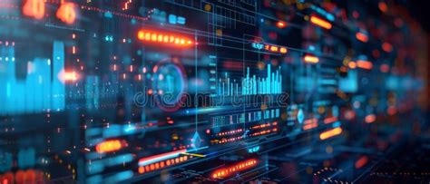 Futuristic Data Visualization with Glowing Graphs, Charts, and Analytics in a Digital Interface ...