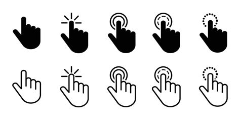 Clickable Cursor Icon Clicking Hand Pointing 39455216 Vector Art At