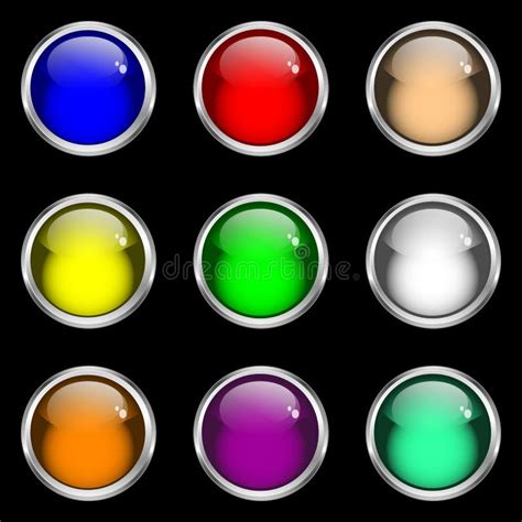 web buttons glossy assorted colors and shapes stock vector