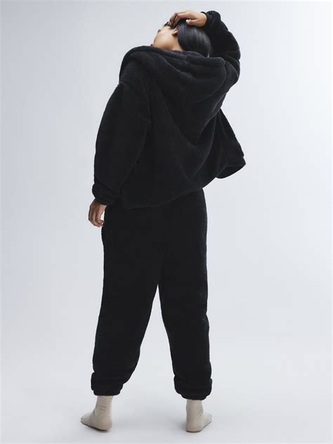 Undercover Softie Plush Teddy Zip Up Hoodie In Black Savage X Fenty