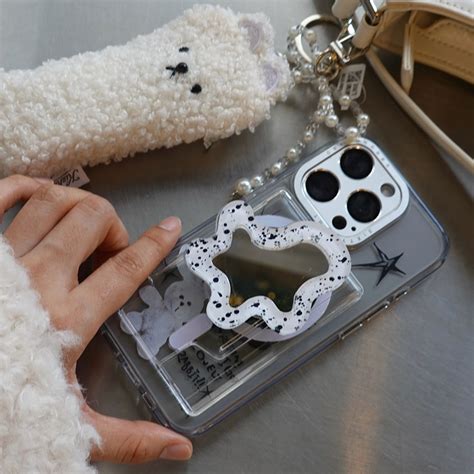 168cm케이스 맥세이프 올인포켓 미러 쿠키 화이트 아이폰 카드지갑 케이스 마그네틱 자석 스마트 아크릴 플라톡 스마트톡 핸드폰그립 톡홀더 디자인 커플 우정 투명