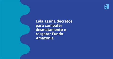 Lula Assina Decretos Para Combater Desmatamento E Resgatar Fundo