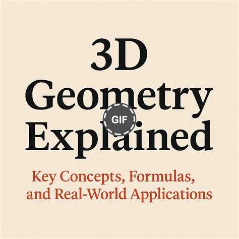 3d Geometry Explained Key Concepts Formulas And Real World