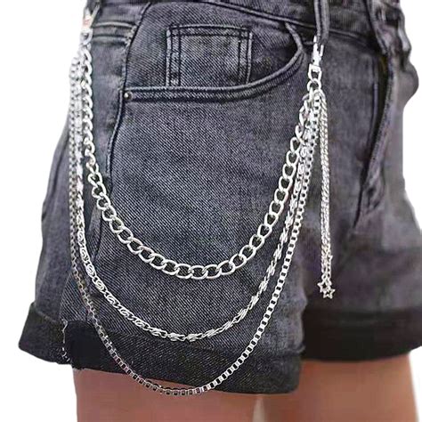 Jzrocker Pendant Pant Chain Women Multi Layer Street Metal Trousers For