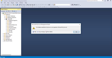 Ssms The Collation Specified By SQL Server Is Not Supported