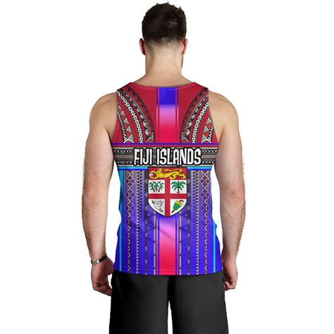Fiji Tank Top Fijian Traditional Masi Patterns Red