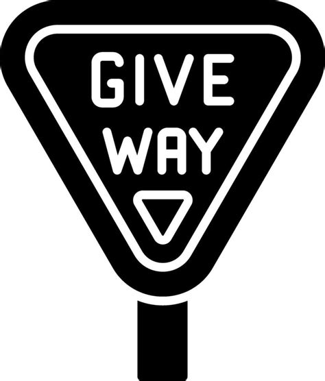 Give Way Glyph Icon 53896113 Vector Art At Vecteezy