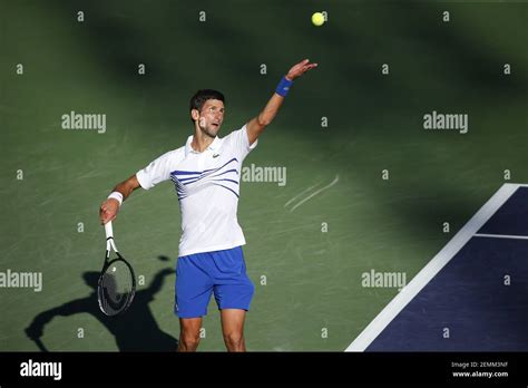 March 12 2019 Novak Djokovic Srb Serves Against Philipp