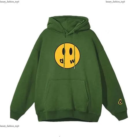 Yellow Smiley Face Designer Hoodie Retro Letters Print Sweatshirt For