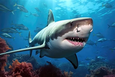 Premium Photo Great White Shark Carcharodon Carcharias Great White