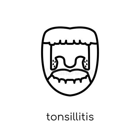 Icono De La Tonsilitis Tonsilitis Linear Plana Moderna De Moda Del