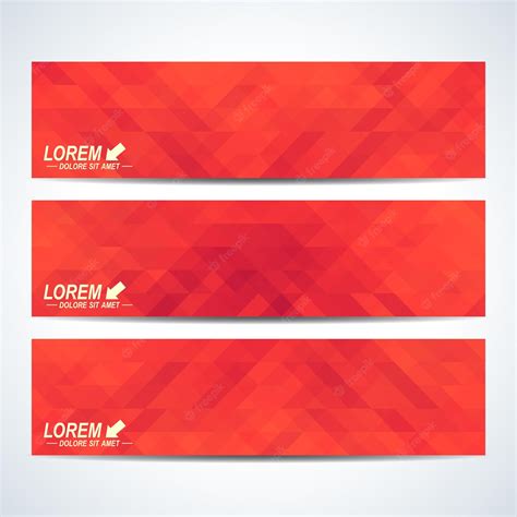 Premium Vector Red Set Of Vector Banners Background With Red