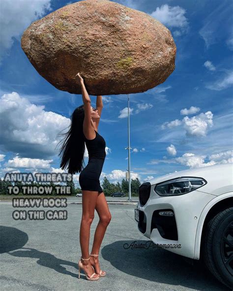 Sexy Girl Lift And Dump Rock Before Car By Strengthbeauties On Deviantart