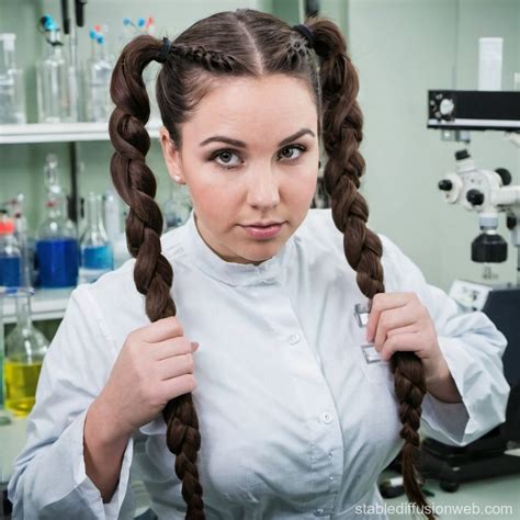 Scientist Woman With Pigtails Stable Diffusion Online